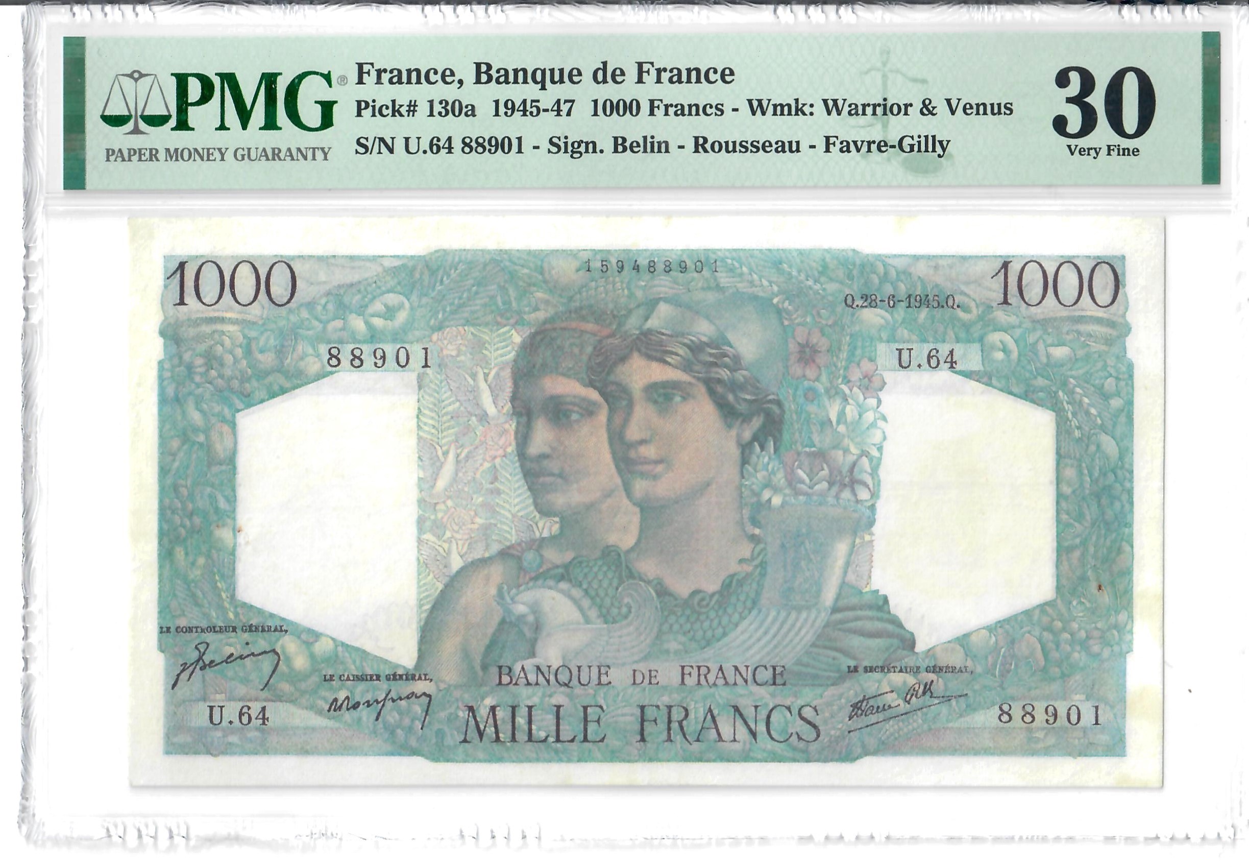 1000 Francs, France 1945-47 – Denarius